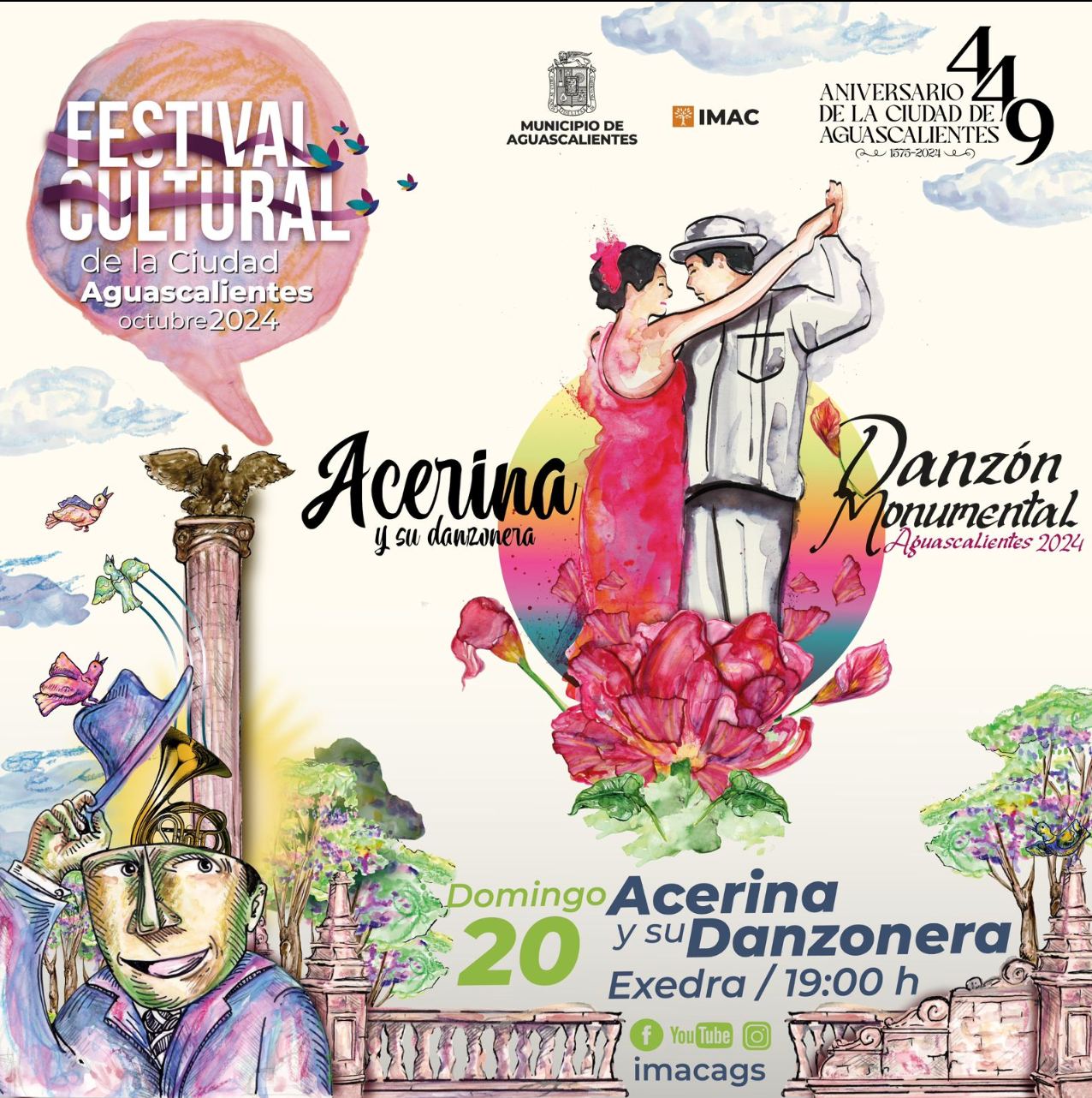 Esta noche, Acerina y su Danzonera en el Festival Cultural de la Ciudad